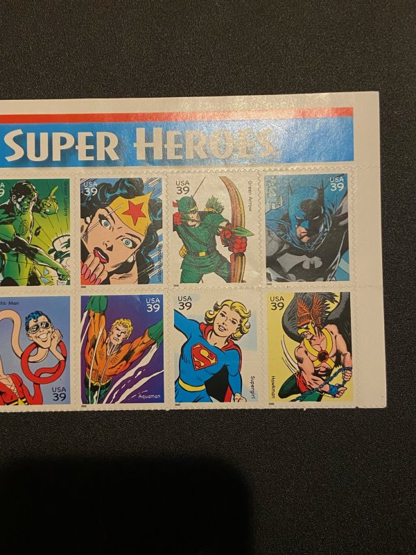 2005 USPS DC Comics Super Heroes, Chapter One 1/2 Sheet, 10 $.0.39 ...