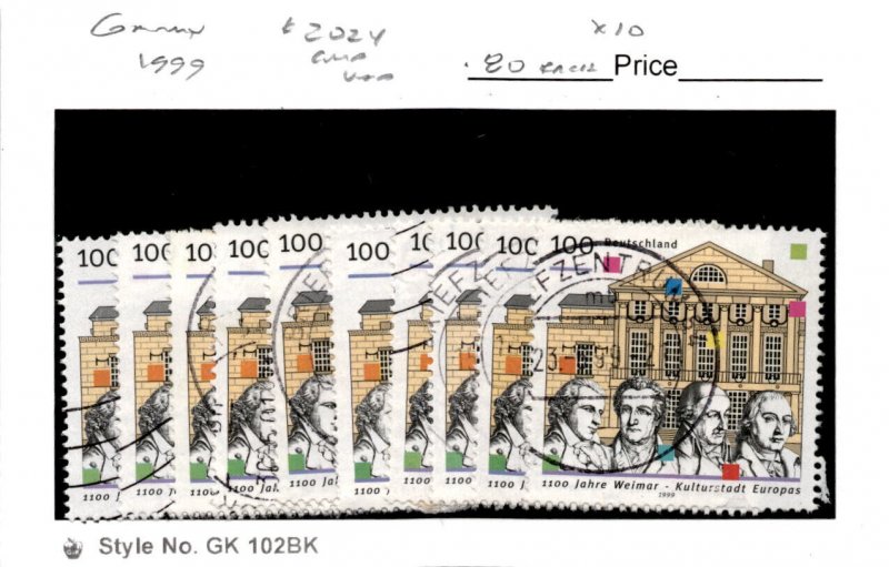 Germany, Postage Stamp, #2024 (10 Ea) Used, 1998 Weimar (AD) | Europe ...