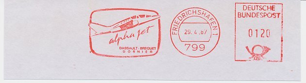 Meter cut Germany 1987 Jet Fighter - Alpha Jet - Dornier - Dassault ...