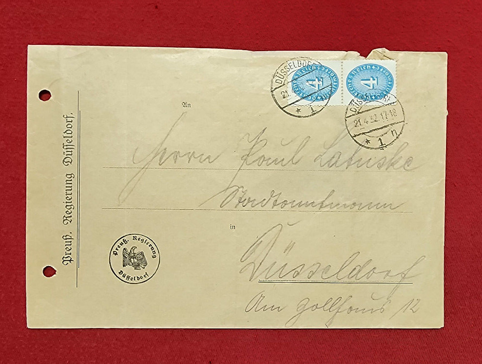 WW2 WWII Nazi Germany Third Reich cover w Prussian eagle stamp ...