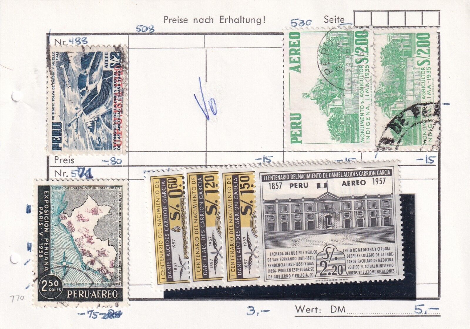 SA15 Peru 1930's-1950's selection of used and hinged stamps | Central ...