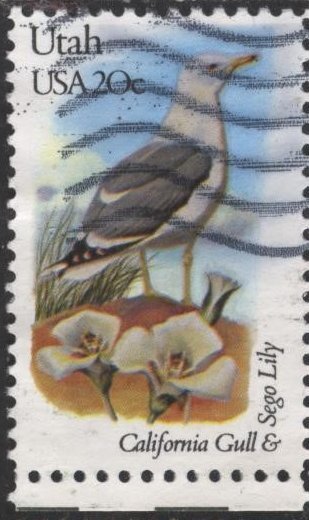 US Sc. #1996 (used, 2022 cancel) 20¢ Utah state bird & flower (1982 ...