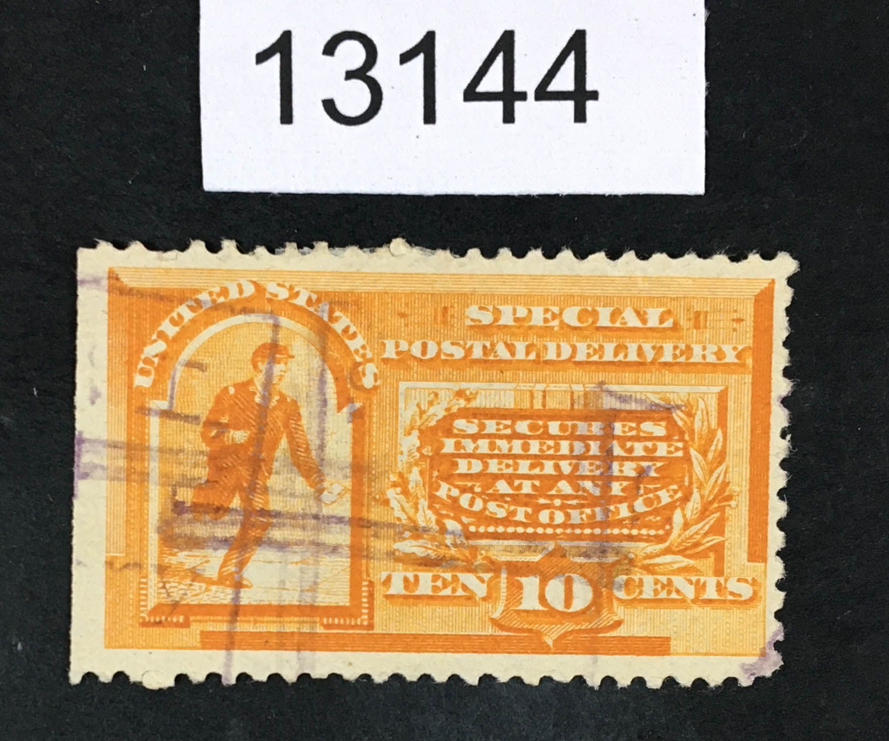 US Stamps # E3 Special Delivery Purple Cancel Used CAT. $50 LOT #13144 ...