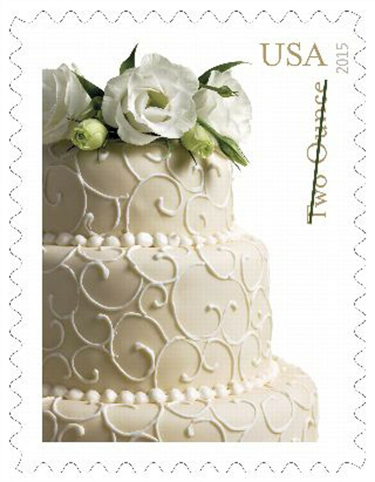 Wedding Cake Sheet of Twenty 2 Ounce Current Rate Stamps Scott 5000 ...