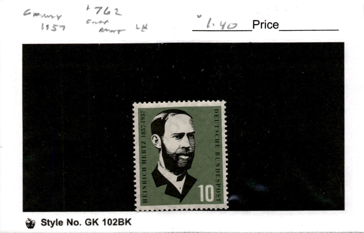 Germany, Postage Stamp, #762 Mint LH, 1957 Heinrich Hertz, Physicist ...