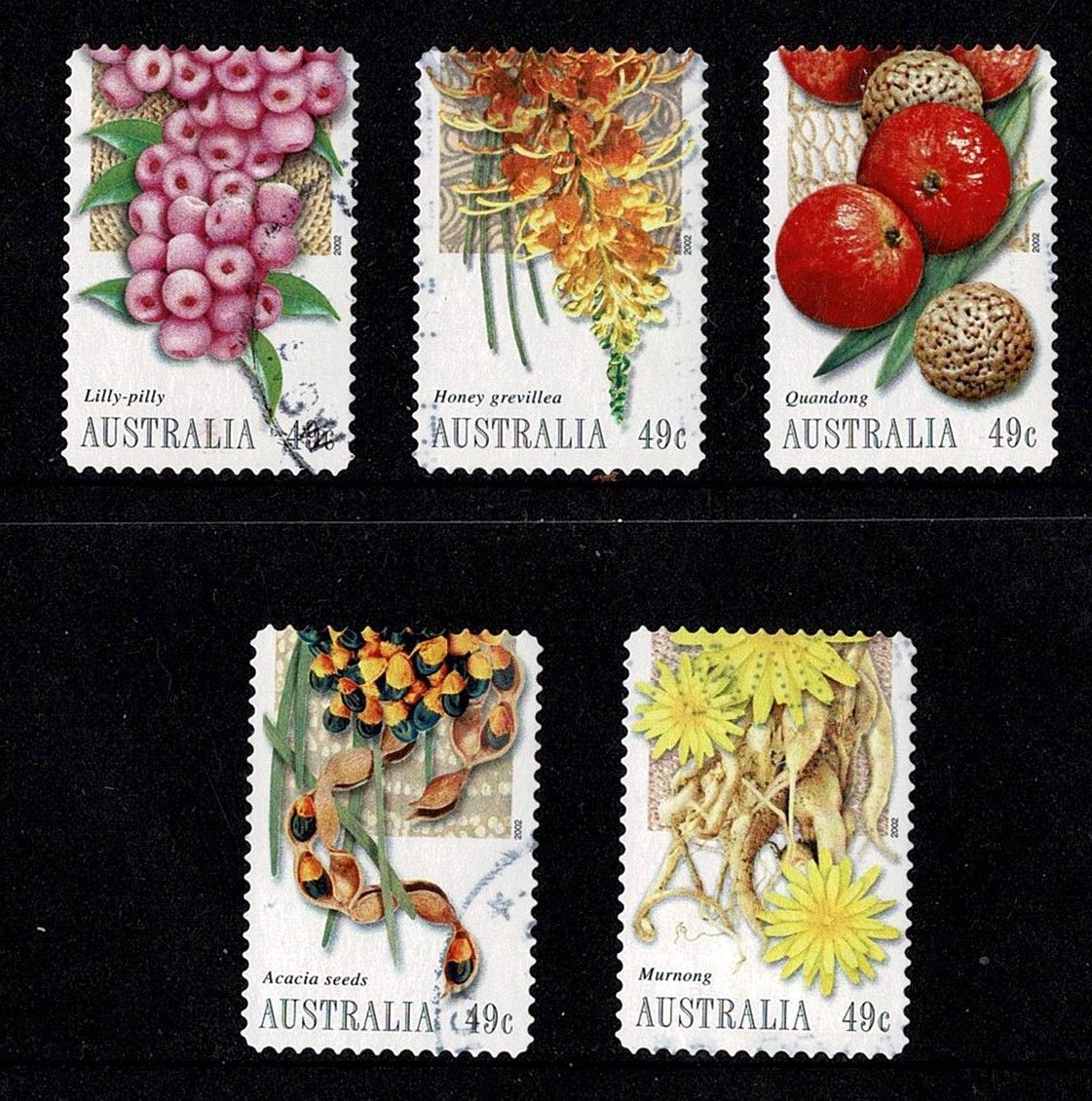 Australia 2002 Bush Tucker Set of 5 Self-adhesives Used | Australia ...