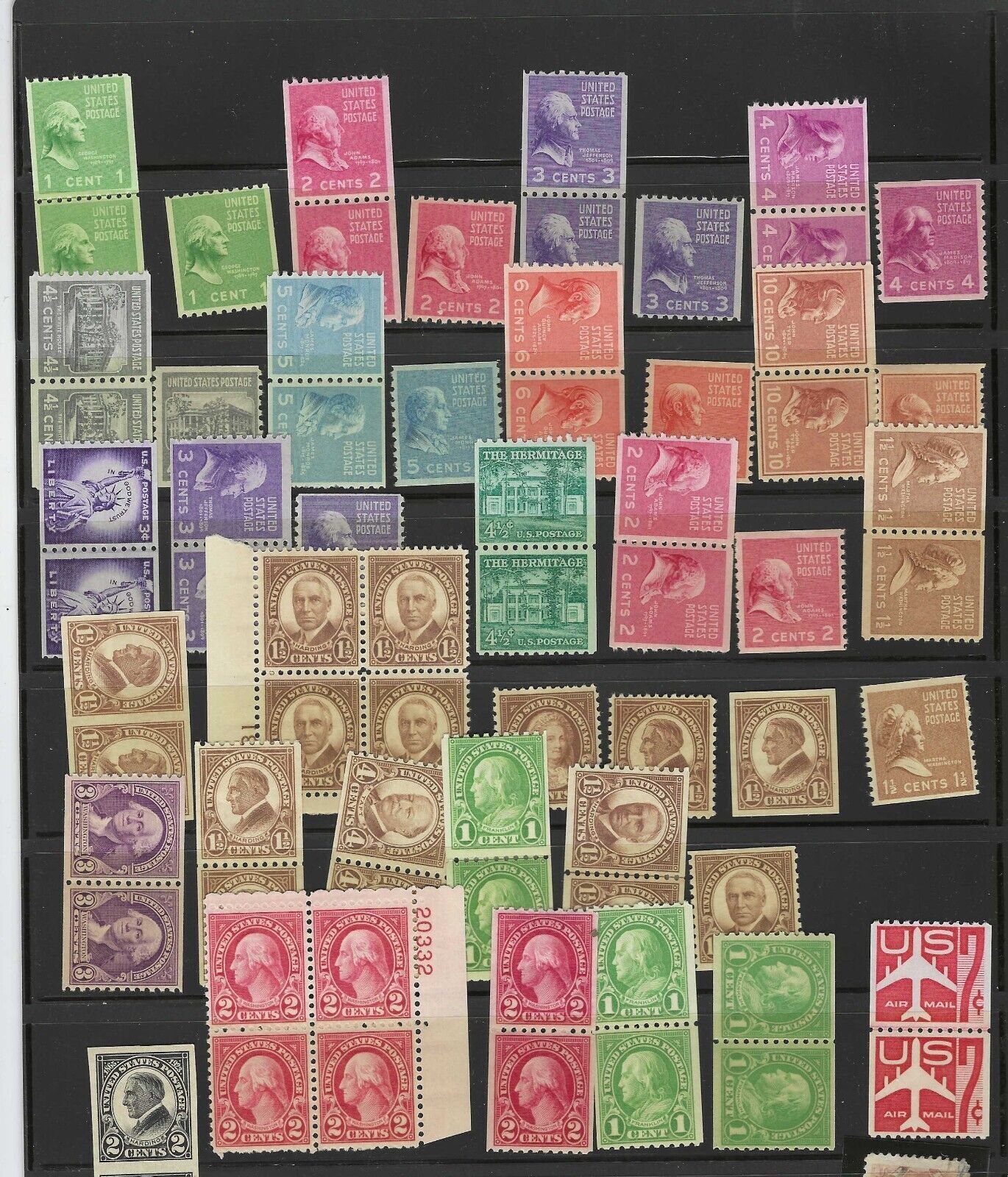 Fantastic Coll 73 US Stamps 1922-1938, Imprfs, Coil Prs, PLT Blks, MNH ...