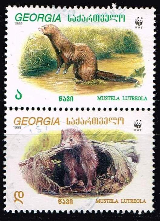 Georgia,Sc.#206 + 209 used, WWF - European Mink | Europe - Georgia ...