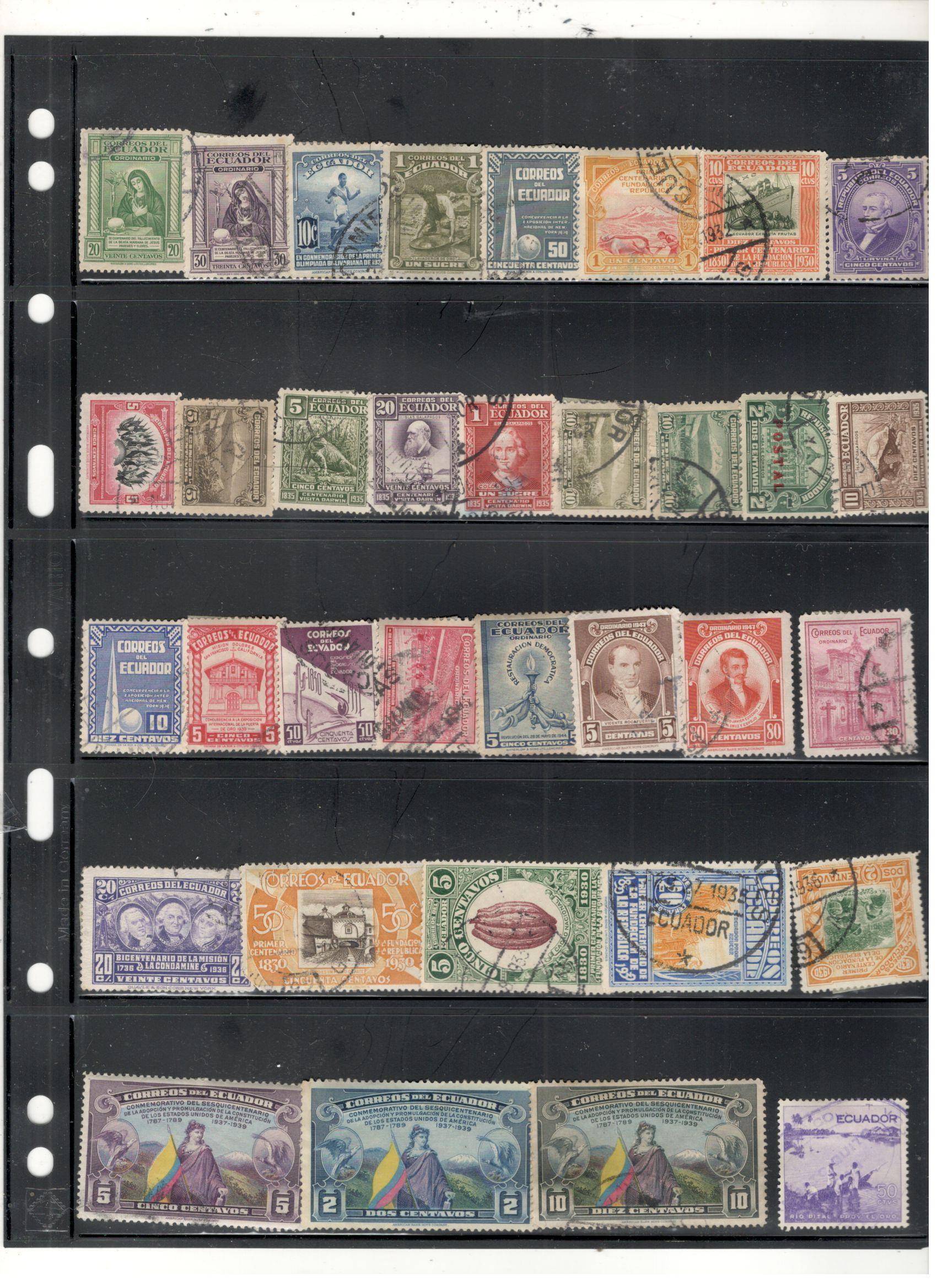 Ecuador Collection on Stock Sheet Mint/Used | Central & South America ...