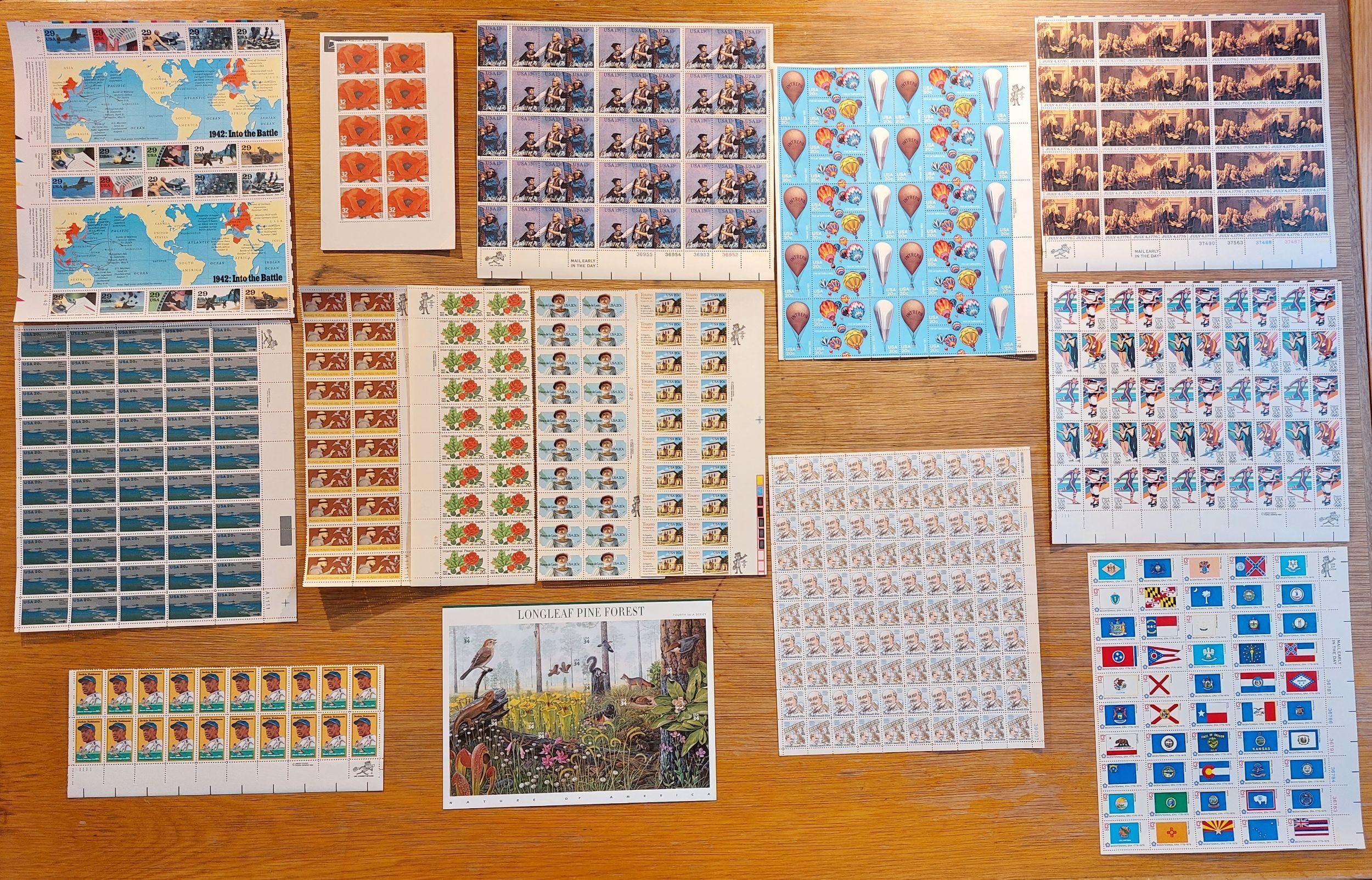 USA 1970-1990. Postage: stamps, sheets, booklets, valid Face value 100 ...