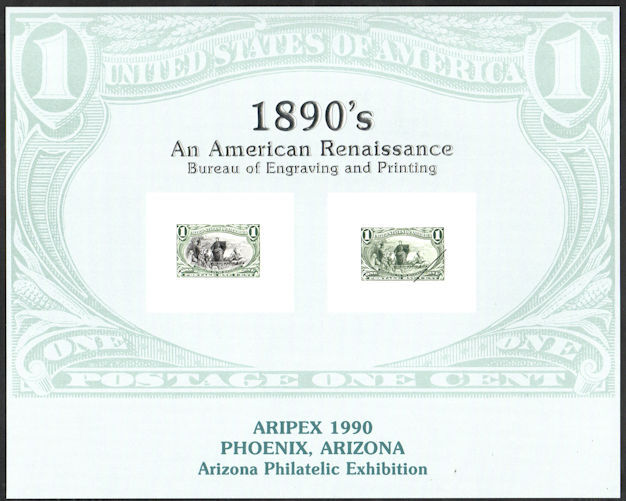 US #285 ARIPEX 1990 Phoenix, Arizona Stamp Show Souvenir Sheet, EST ...