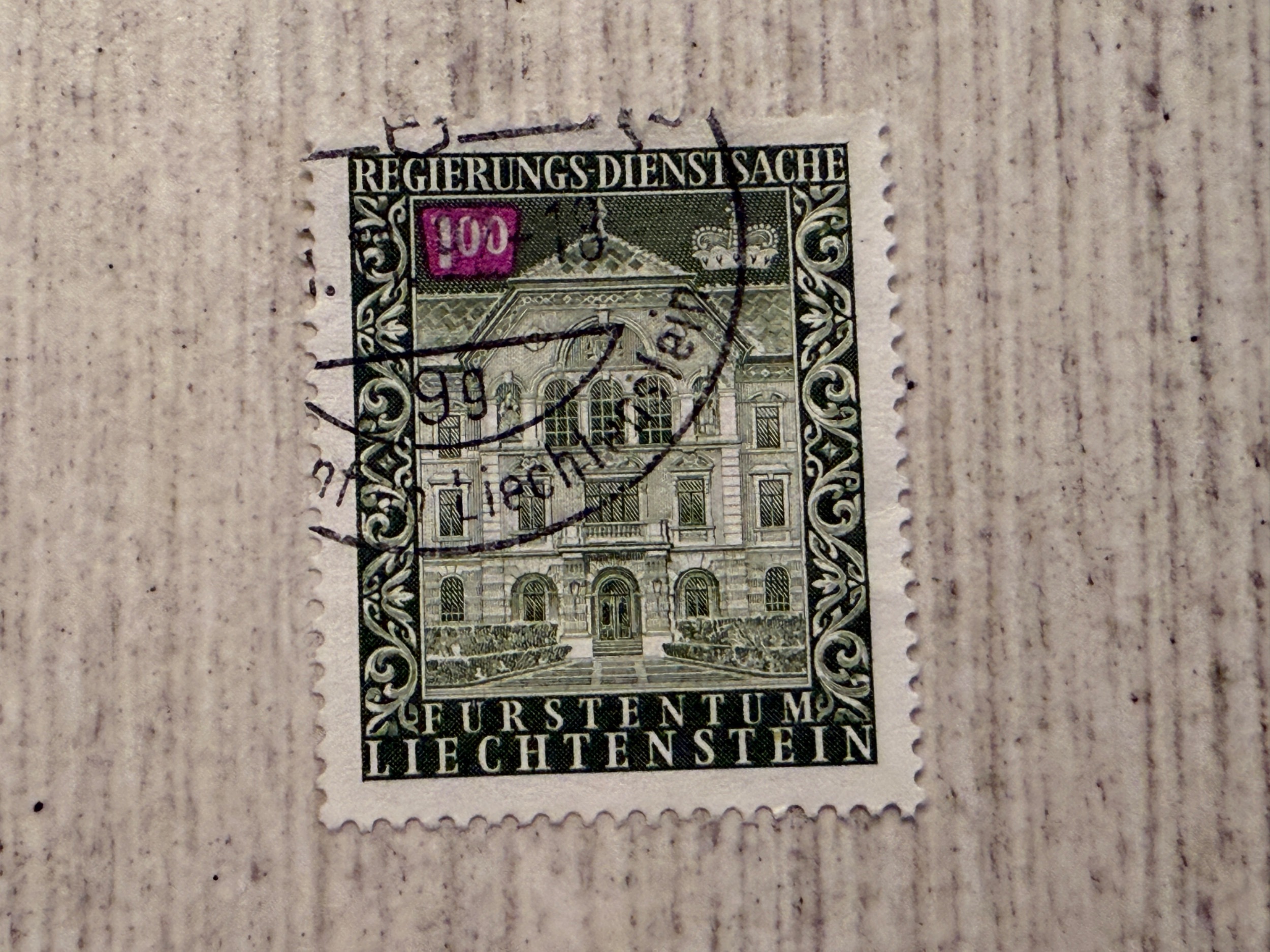 Liechtenstein #O67 Used, 1fr, Government Building, Vaduz, 2024 SCV.$0. ...