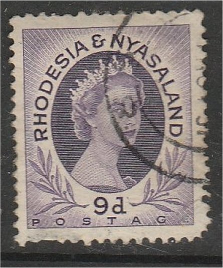 RHODESIA AND NYASALAND, 1956 used 9p, Elizabeth II Scott 148 | Africa ...