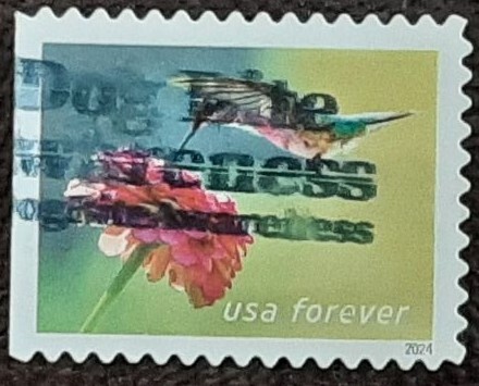 US Scott # 5847; used (68c) Hummingbirds from 2024; XF centering; off ...
