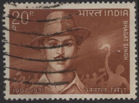 India 473 (used) 20p Bhagat Singh, org brn (1968) | Asia - India ...