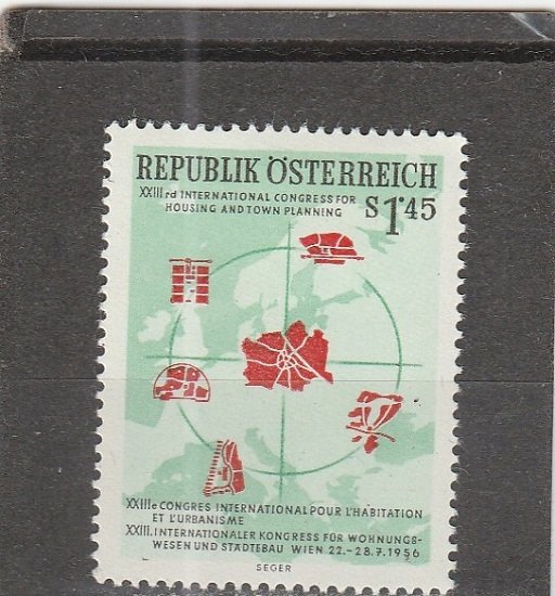 Austria Scott# 612 MH (1956 Map of Europe and City Maps) | Europe ...