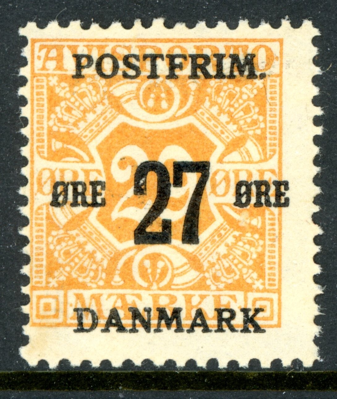 Denmark 1918 Definitive 27o/29o Orange Yellow Perf 14x14½ Scott #151 ...