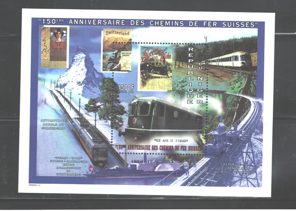 REP. Du Niger 1997 "Trains" M.S.. #961 MNH | Africa - Niger, General ...