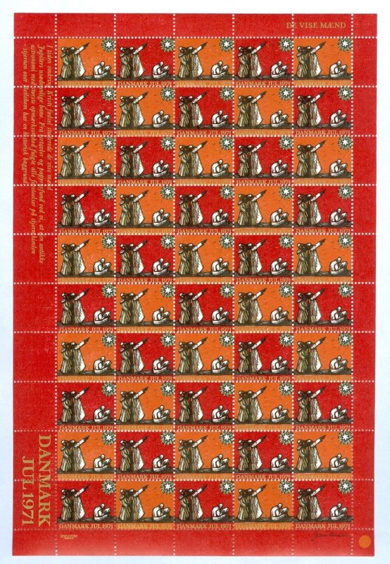 Denmark. Christmas Seal 1971 Sheet Scale/Proof Print. 7 Sheets.Perfor ...