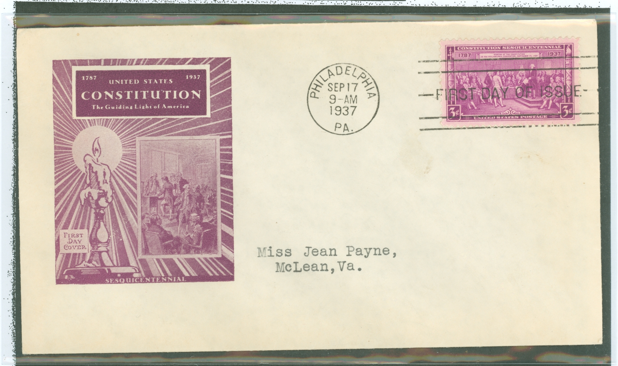 US 798 1937 150th anniversary of the signing of the Constitution on an ...