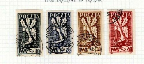 POLAND WW2 POW CAMP Stamps{4} Card & Piece WOLDENBERG Oflag 11c 1942-44 ...