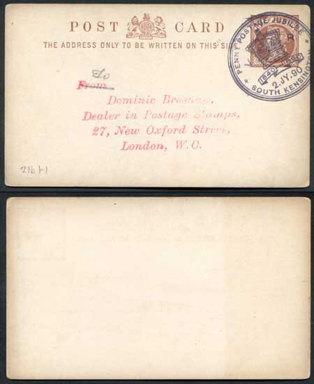 CP21b QV 1/2d Brown Inland Card Format CF3 Stamp L3 Size A Used Jubilee ...