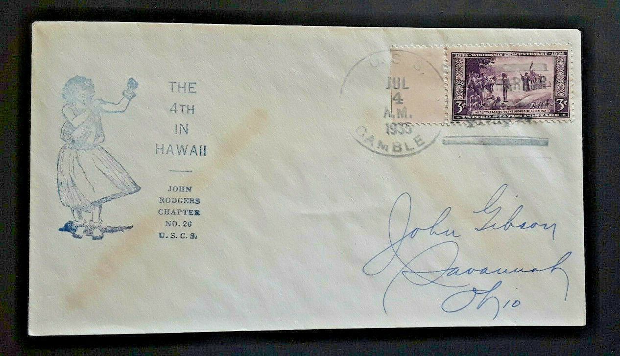 1935 Pearl Harbor HI To Savannah OH USS Gamble 4th In Hawaii ...