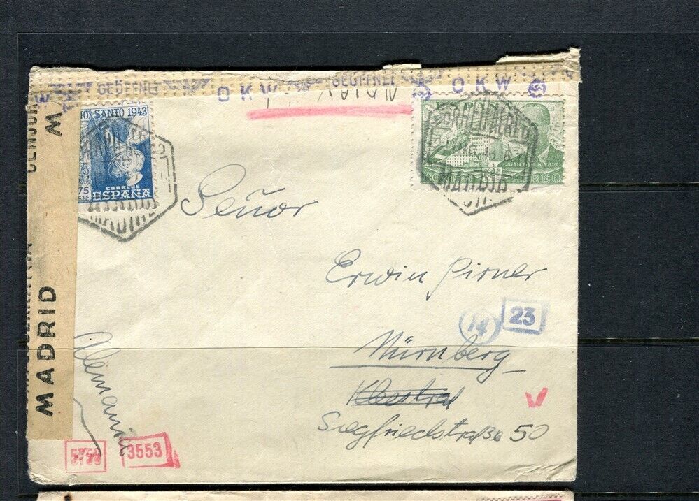 GERMANY; 1943 INCOMING CENSOR COVER/LETTER from, Madrid Spain | Europe ...