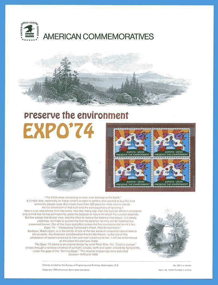 Usps Commemorative Panel #29 Expo '74 #1527 | United States, General ...