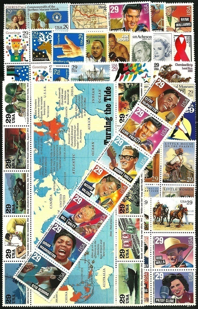 PCBstamps US 1993 Commemoratives Year Set (2721//2806) 75var., MNH, (3 ...