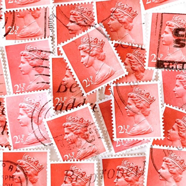 25 x Blush Pink, used, British, 2 1/2p Machin postage stamps | United ...