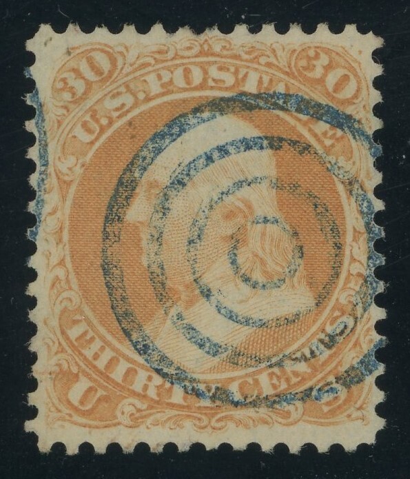 USA 71 - 30 cent Franklin - VF Used with 4 ring target cxl - Sound ...