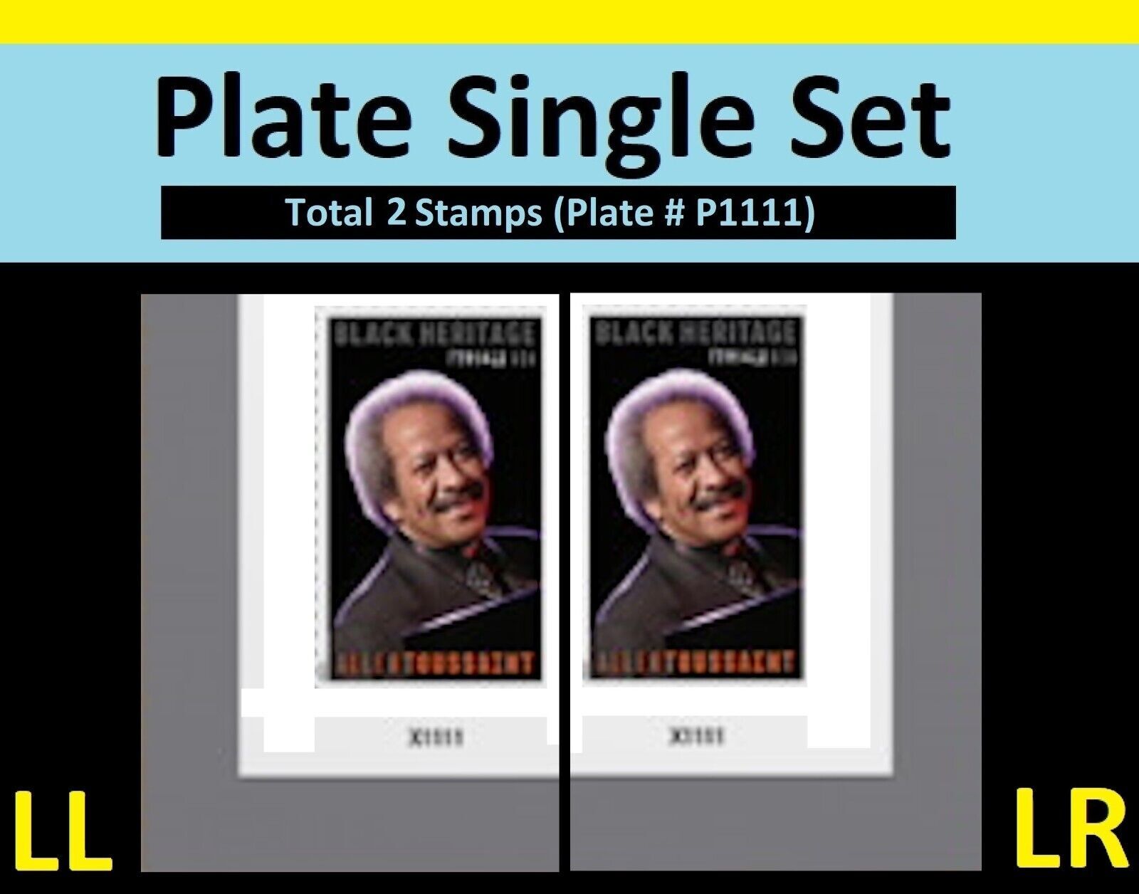 US 5957a Black Heritage Allen Toussaint imperf NDC plate single set 2 ...