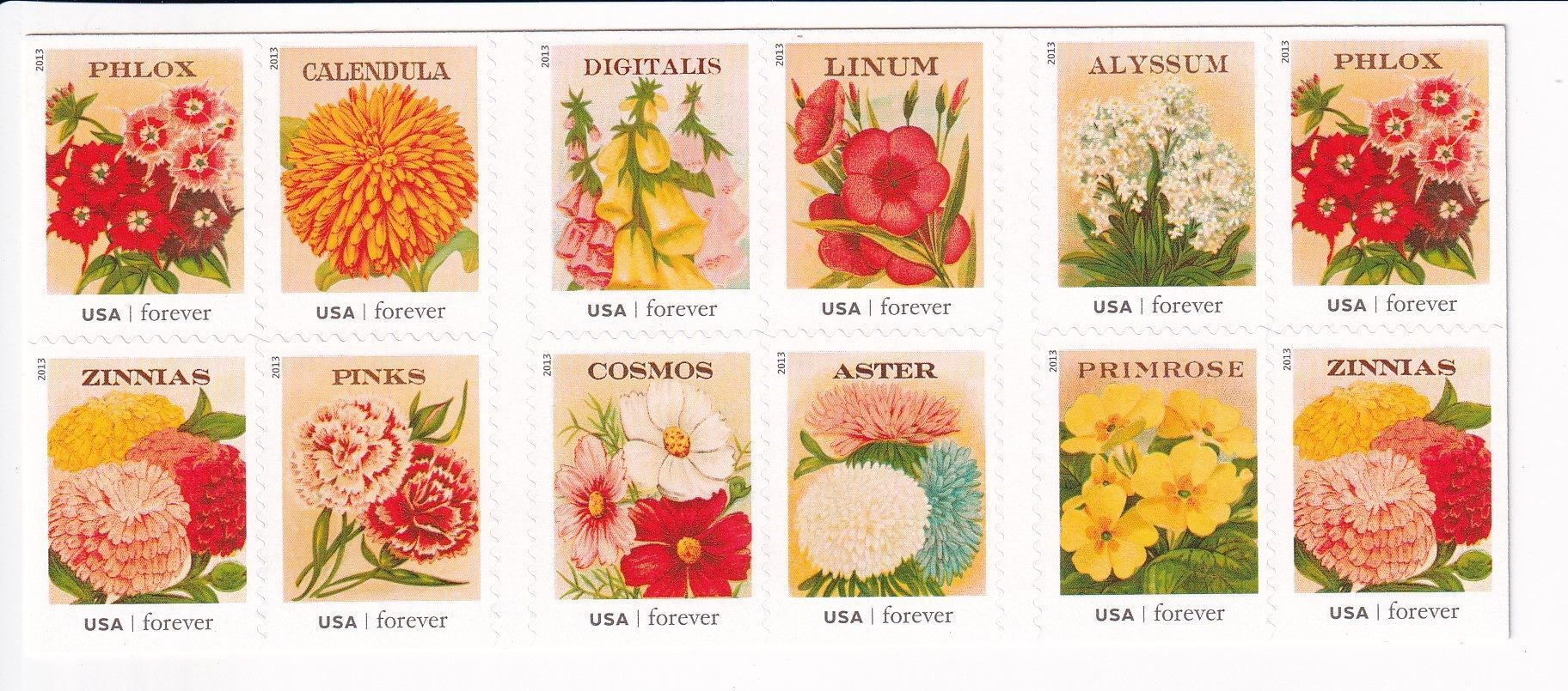 U.S.: Sc #4754-63, Vintage Seed Packets Forever Stamps, MNH, Booklet of ...