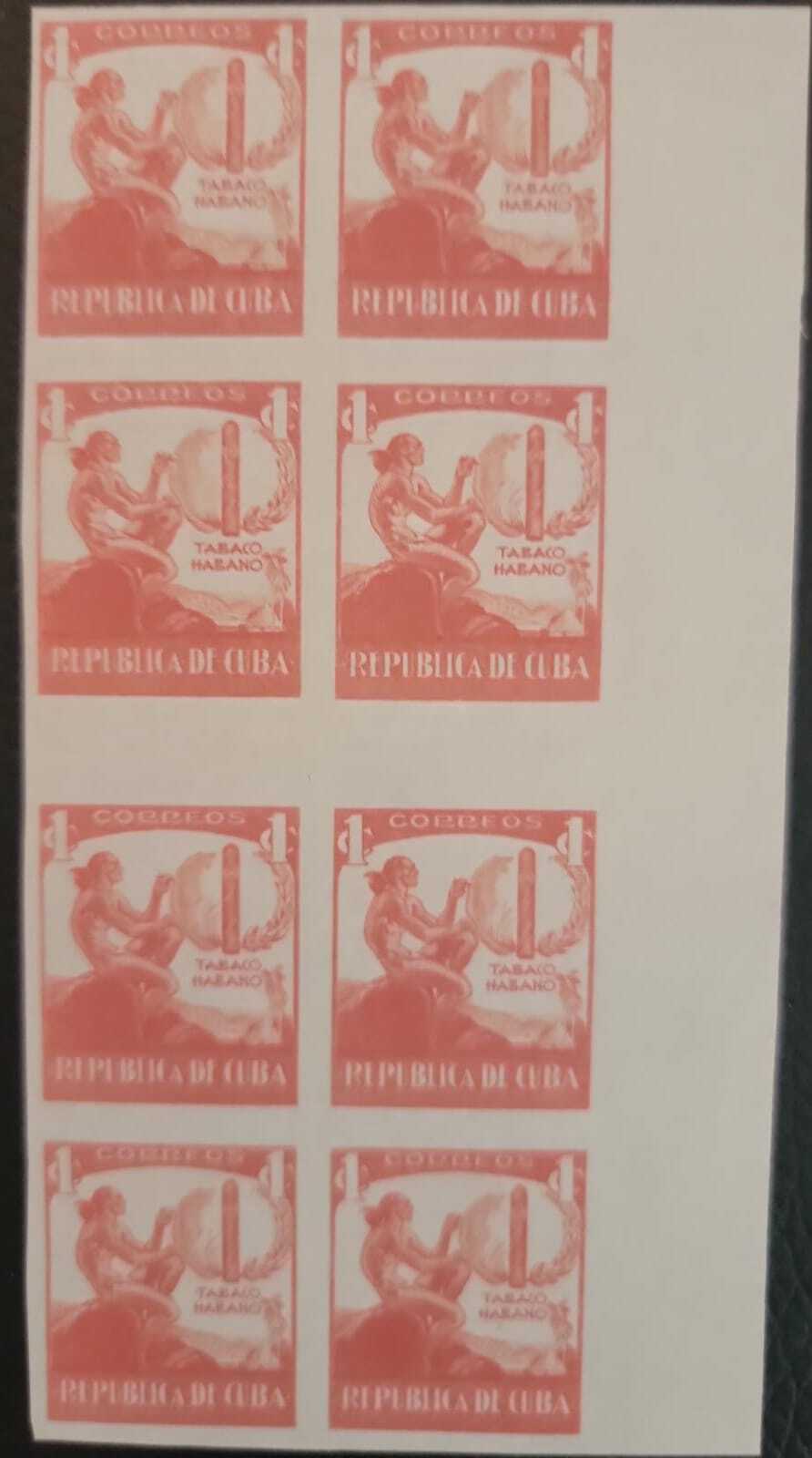 O) 1939 Cuba, Cardboard Proof in RED -Spanish Antilles, Tobbaco ...