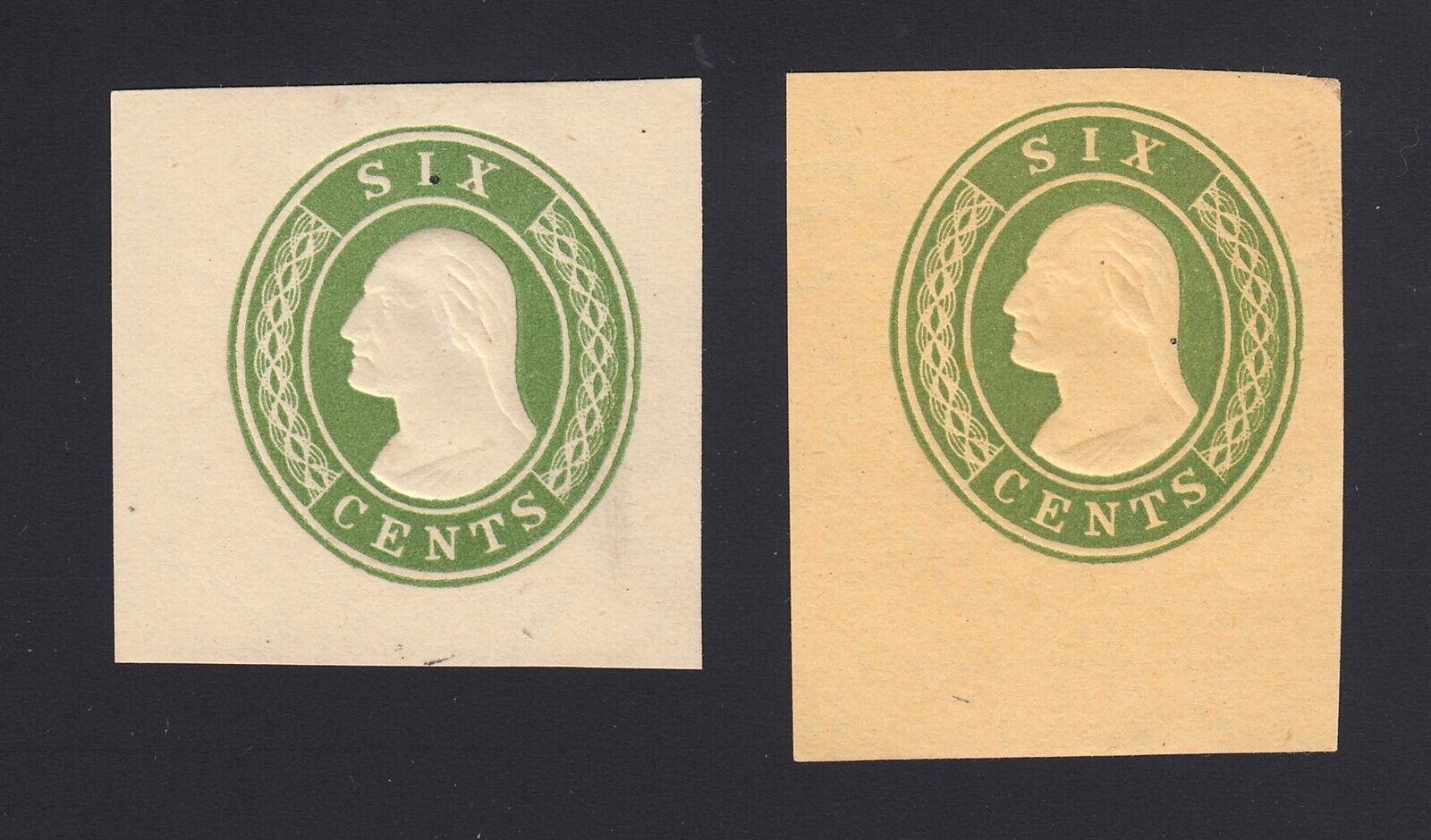 Scott #U13 & U14 6c Vertically Laid Paper REPRINT Cut Squares | United ...