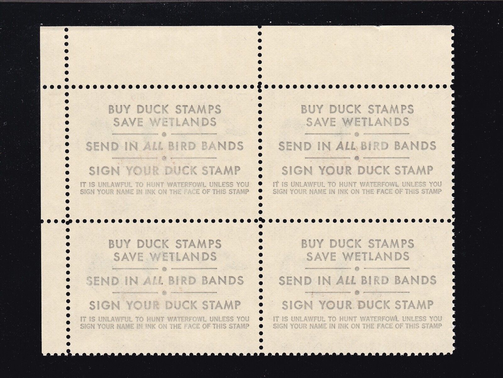 US RW48 Federal Duck Hunting Stamp Mint Plate Block of 4 VF-XF OG NH ...