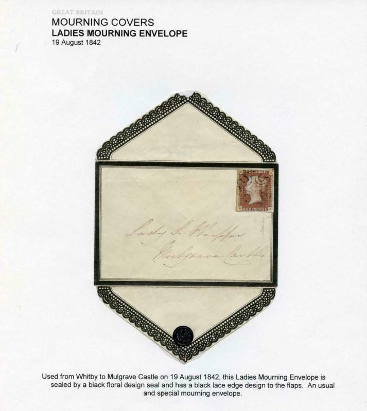1842 Mourning Envelope with Four Margin 1841 Penny Red | Great Britain ...