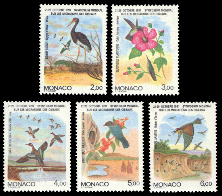 Monaco 1991 BIRDS Scott #1744-1748 Mint Never Hinged | Europe - Monaco ...