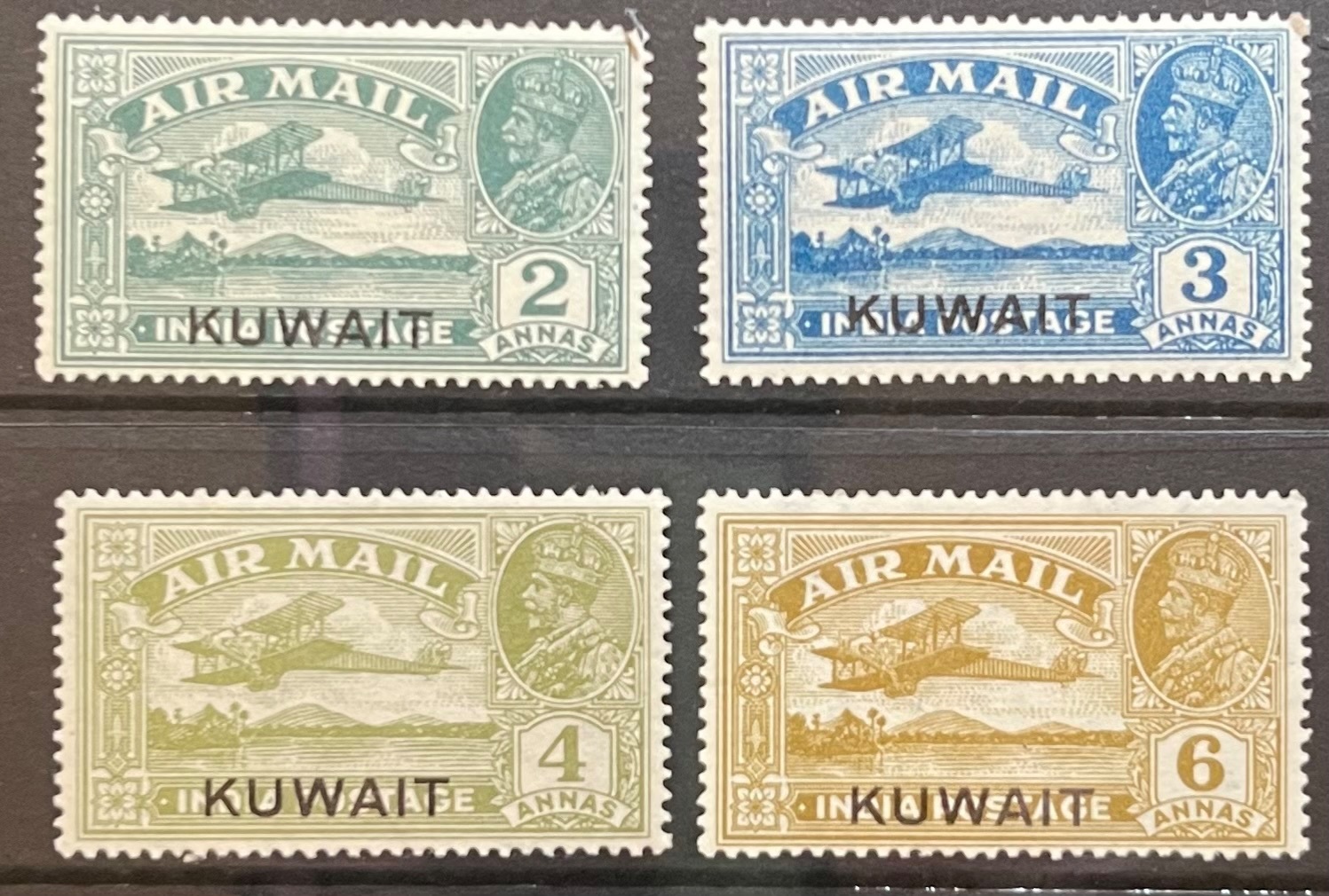 Kuwait, 1933-34, SC C1-C4, LH Set. | Middle East - Kuwait, Air Mail ...