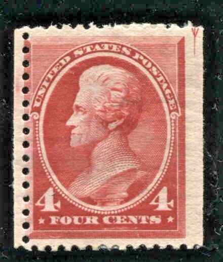 US 1888 Jackson 4c carmine Scott # 215 mint MHH Plate Marker Upper ...