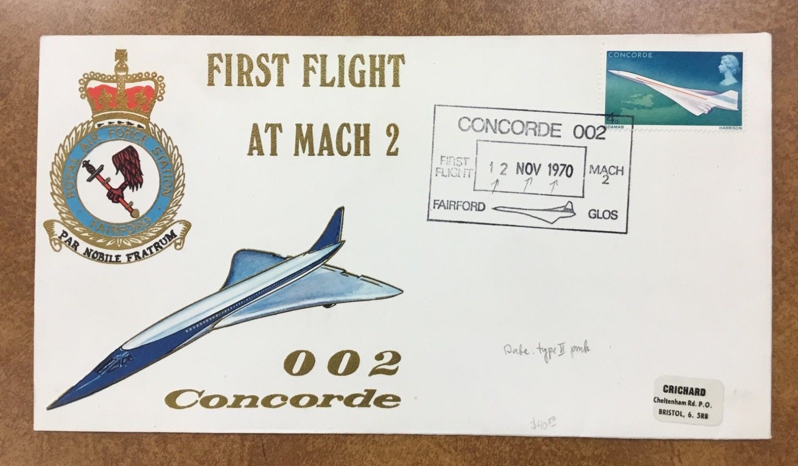 1970 CONCORDE MACH 2 First flight cover Great Britain Fairford | Great ...