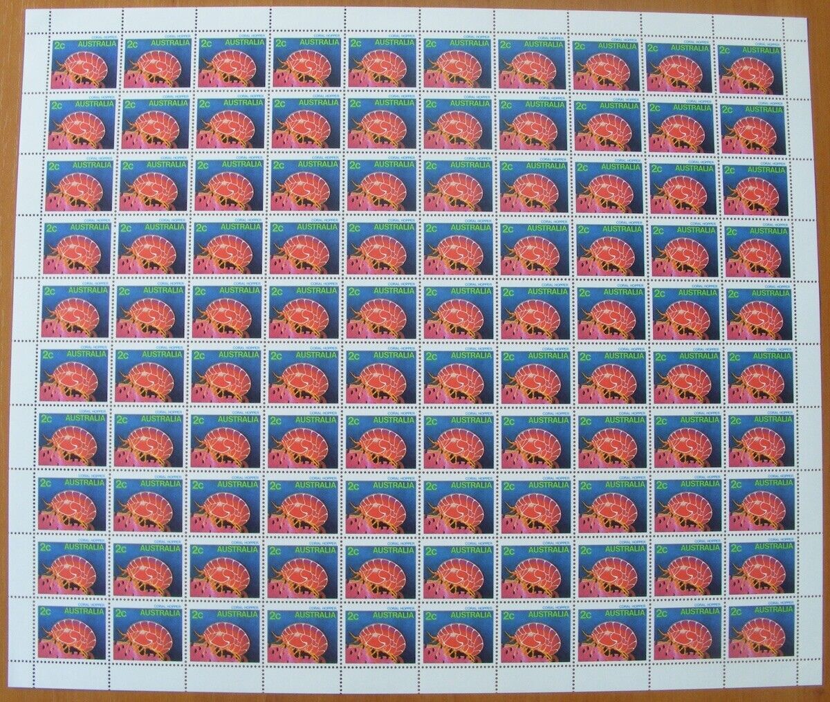 Australia: 1984 2c Marine Life Great Barrier Reef (Coral) sheet of 100 ...