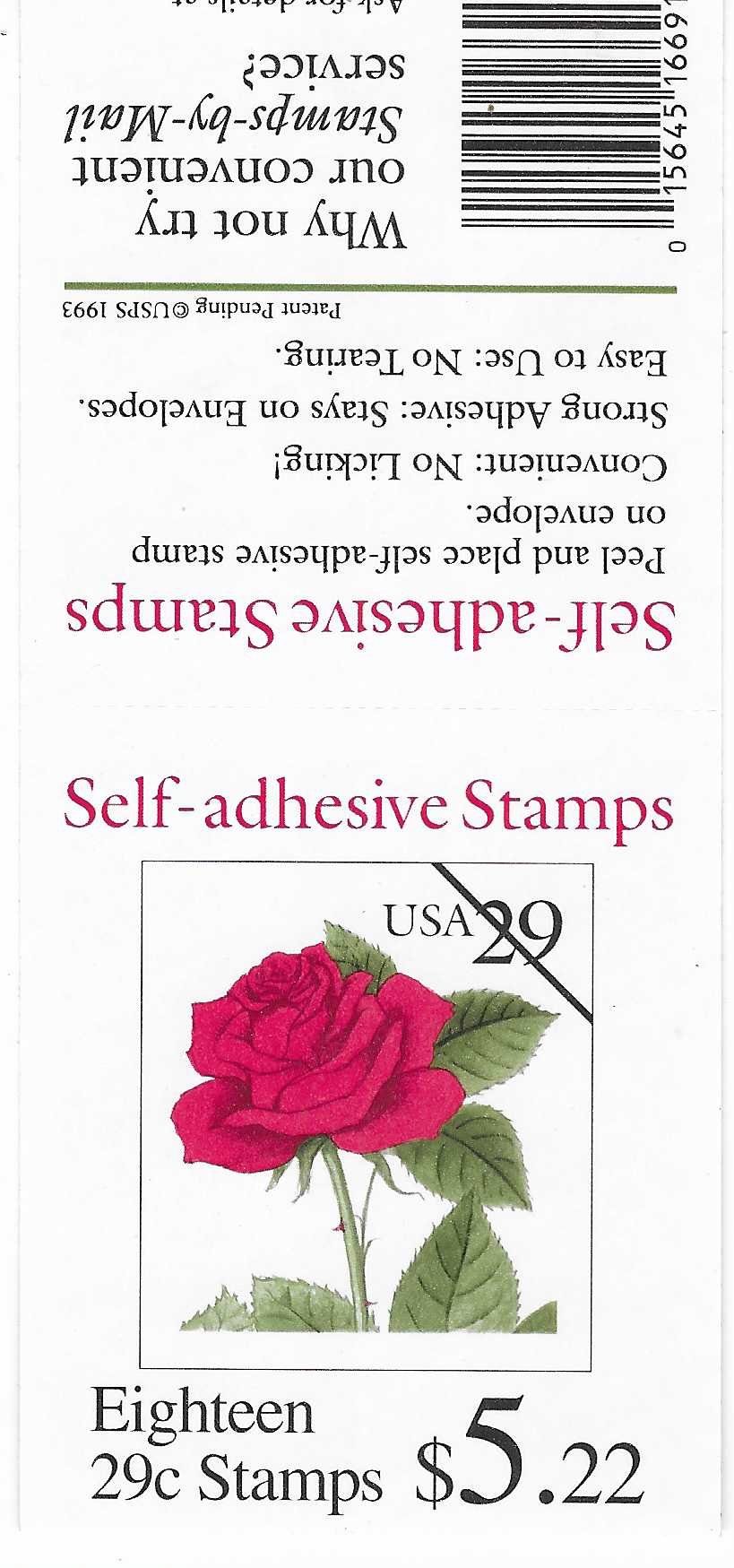 US#2490a 29c "Red Rose" (MNH) pane of 18 CV $11.00 | United States ...