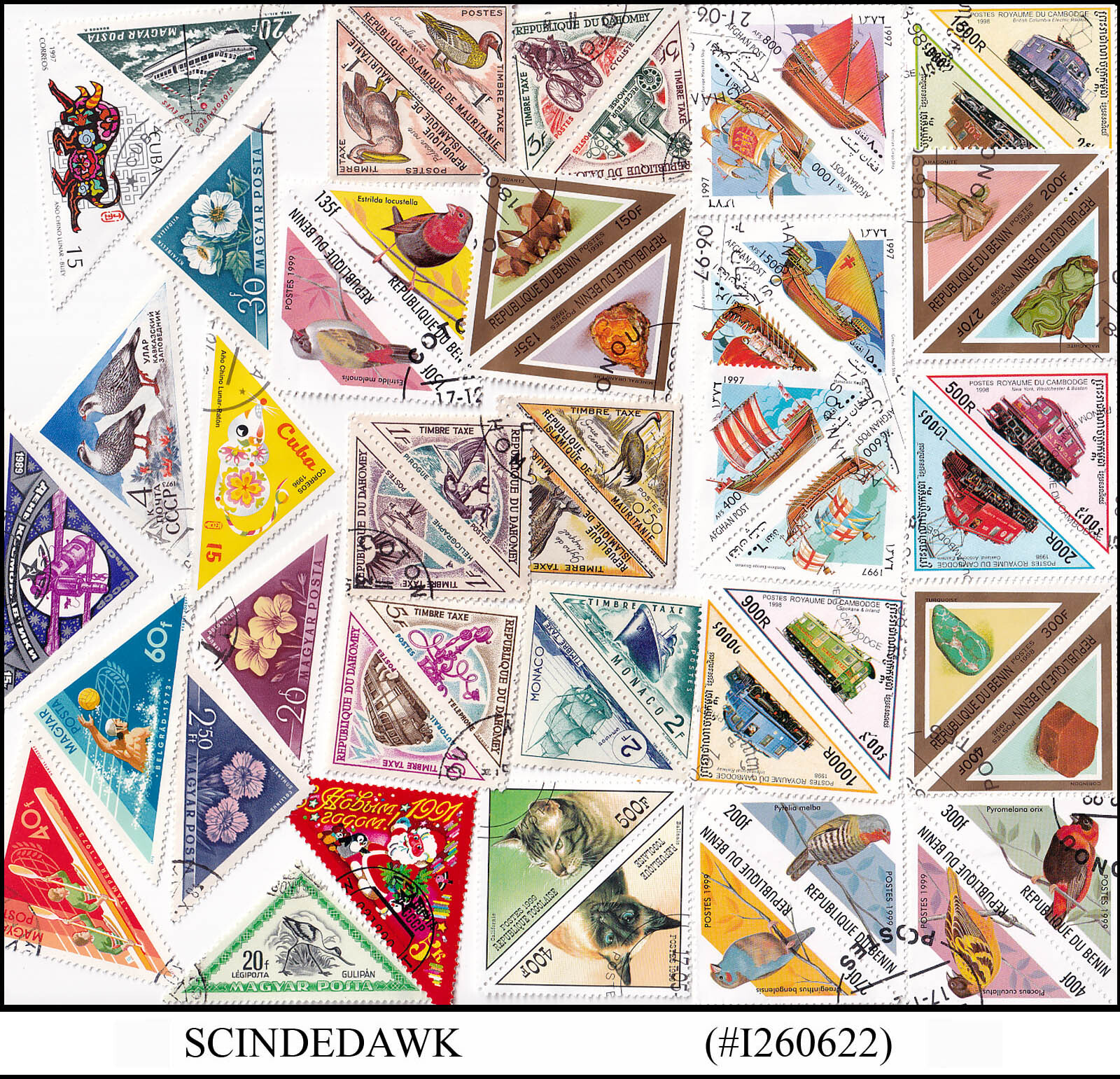 Collection of Triangle Shaped Stamps From Diff. Countries 50v Used ALL ...