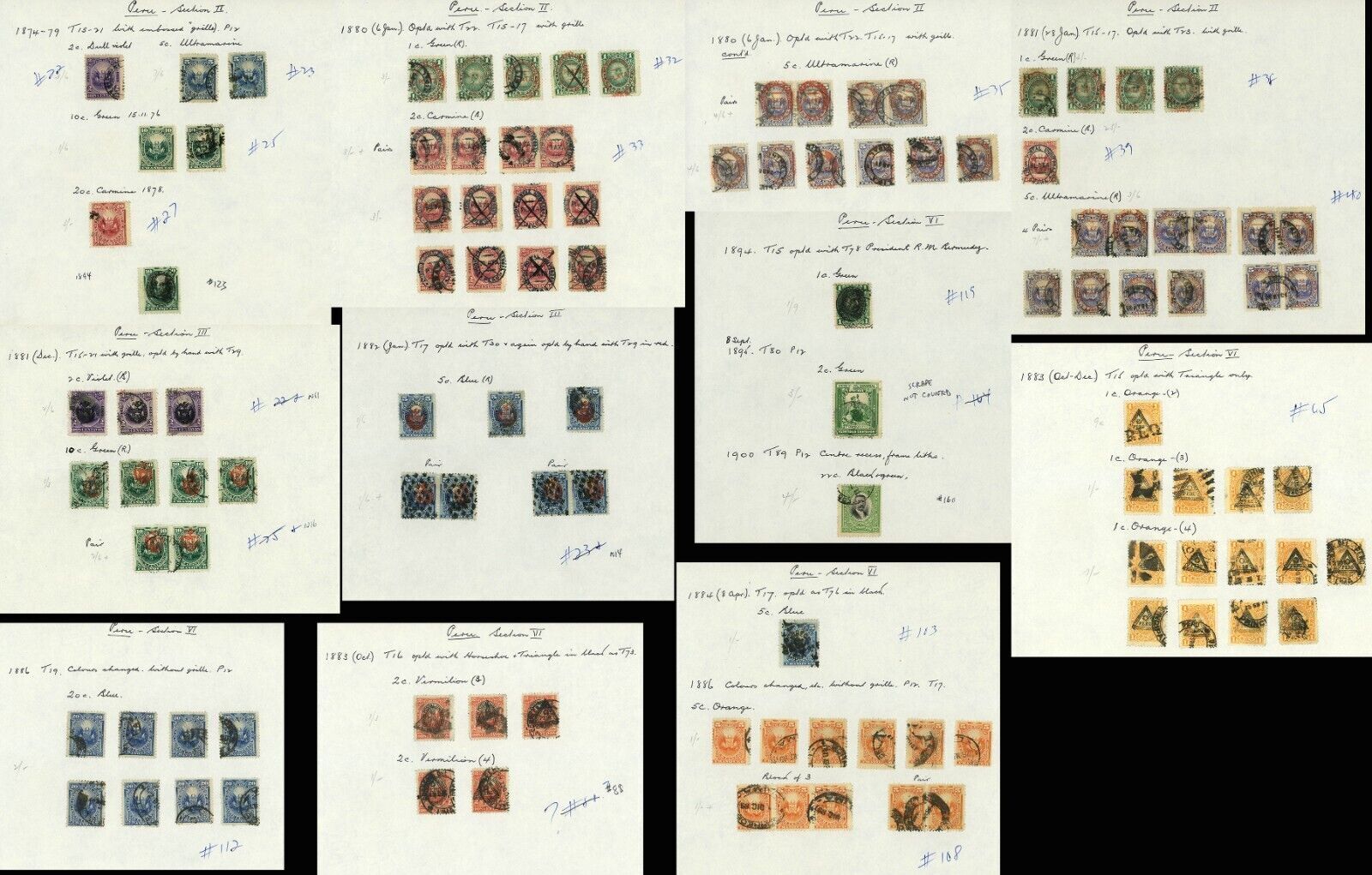 Peru Early Postage Latin America Stamp Collection LH on Pages 1874-1900 ...