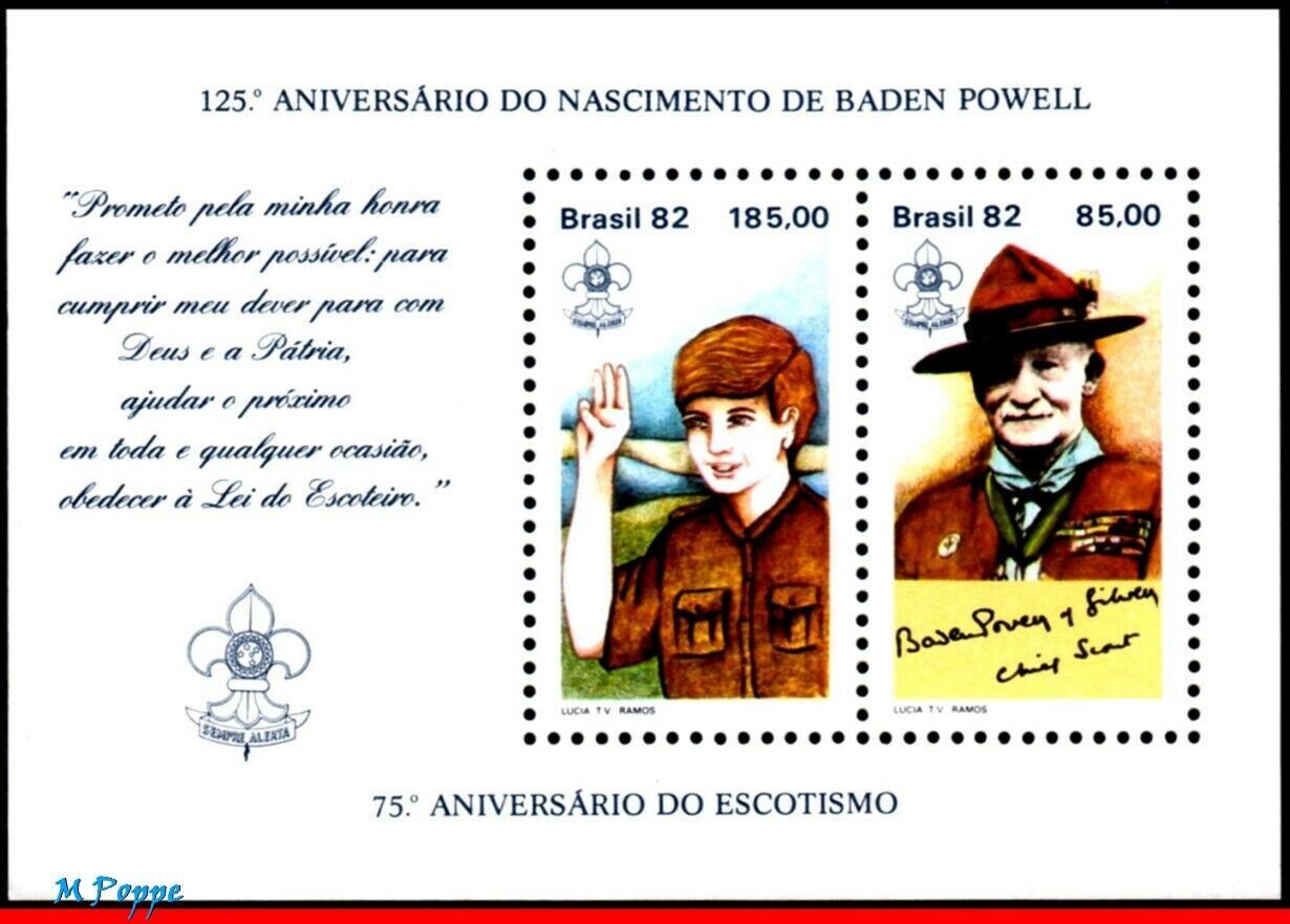 1812 Brazil 1982 Scouting Year, Scout and Baden-Powell, Scouting, RHM B ...