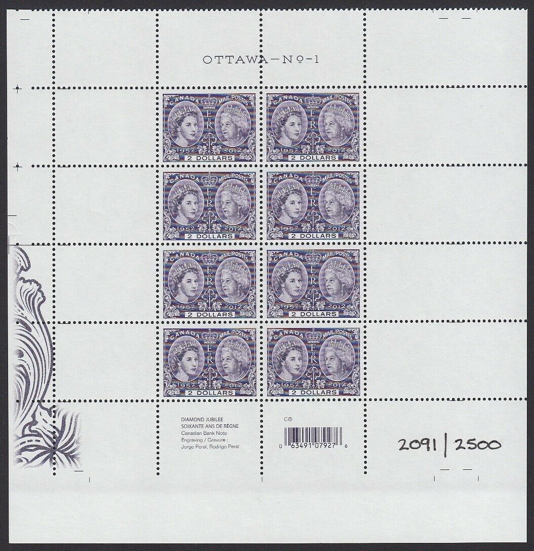 NUMBER #2091 = QUEEN = LL MiniSheet of 8 from UNCUT sheet # 2540ai ...