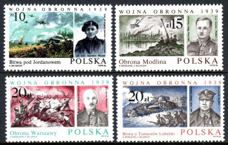 Poland 2757,2864-2866, MNH.World War II:Battle of Jordanow,Modlin ...