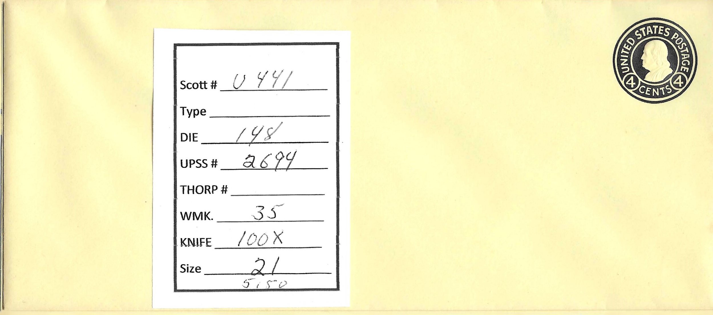 Scott# U441 D148 UPSS#2694 US envelope. | United States, Postal ...